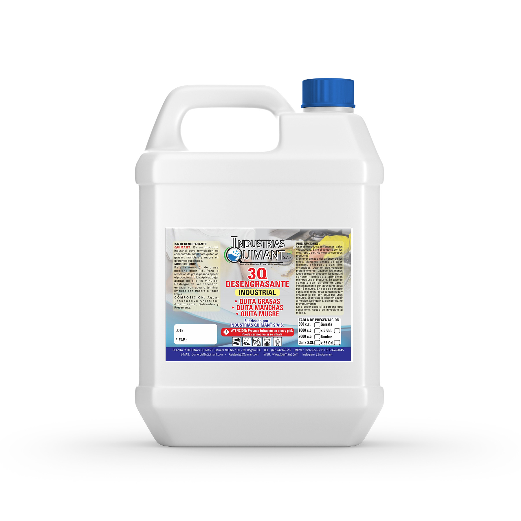 Desengrasante Industrial 3Q Quimant - Industrias Quimant | Soluciones ...